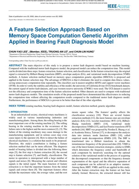 pdf a feature selection approach based on memory space computation
