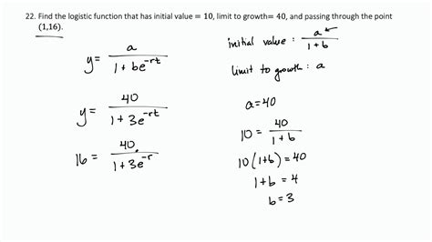 Example Finding A Logistic Function From Key Features Youtube