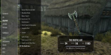 Skyrim How To Get The Rueful Axe