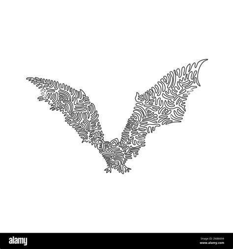 Continuous Curve One Line Drawing Of An Agile Flying Bat Single Line Editable Stroke Vector