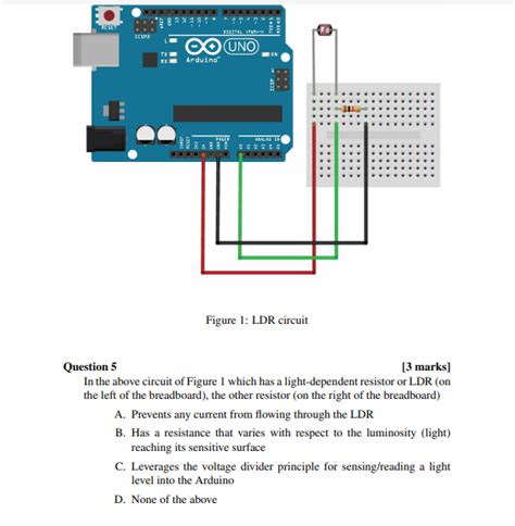 Solved Figure 1 LDR Circuit Question 5 3 Marks In The Chegg Com