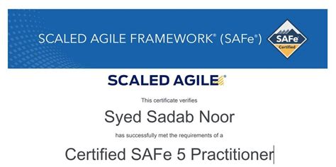 Syed Sadab Noor On Linkedin Happy To Announce That I Am Now A Certified Safe 5 Practitioner From