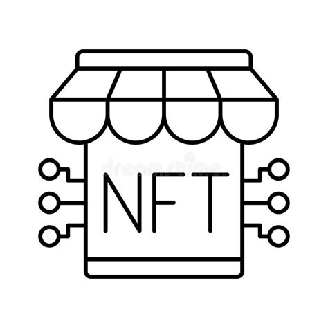 Nft Marketplace Line Icon For Web Design Stock Vector Illustration Of Symbol Marketplace