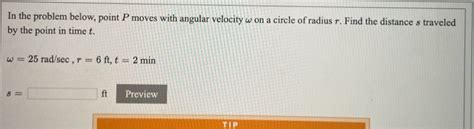 solved in the problem below point p moves with angular