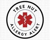 Tree Nut Allergy SVG PNG Medical Alert Instant Download Etsy