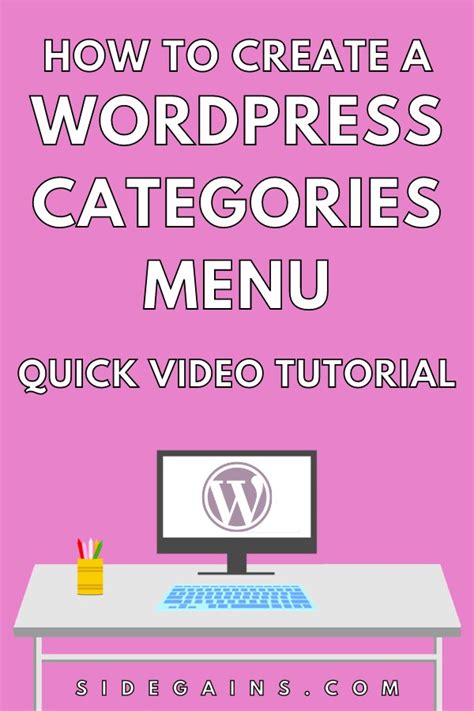 How To Create A Wordpress Categories Menu Video Tutorial