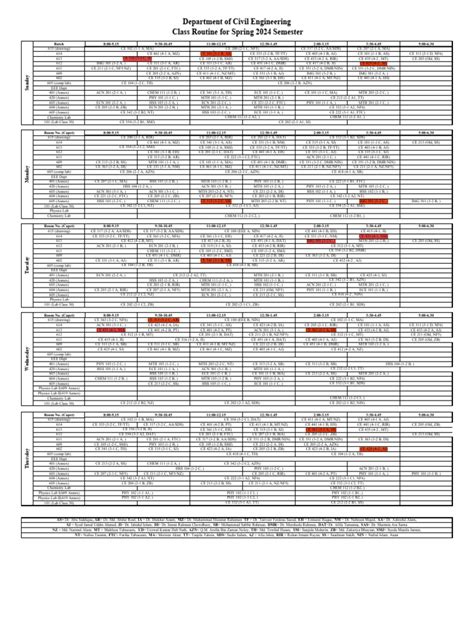 Class Routine Spring 2024 Pdf