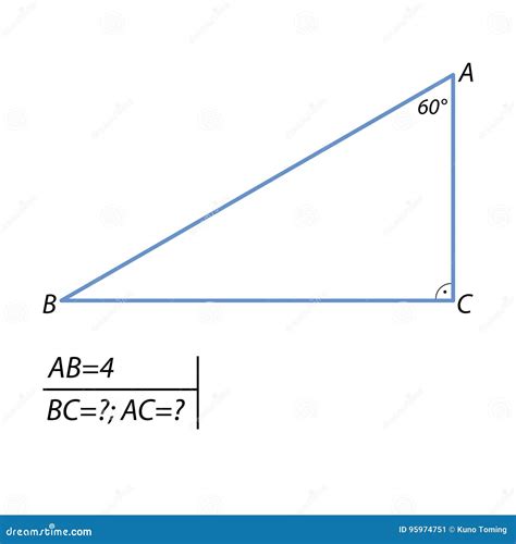 The Task Of Finding Leg And The Hypotenuse In A Right Triangle Stock Illustration Illustration