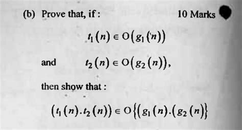 solved b prove that if 10 mark t1 n ∈o g1 n and