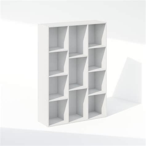 Ebern Designs Reed 11 Cube Reversible Open Shelf Multipurpose Bookcase Storage Organizer White