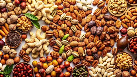 A Gourmet Collection Of Raw And Shelled Nuts Almonds Cashews Hazelnuts