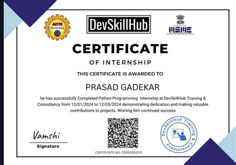 Internshipcompletion Pythonintern Devskillhub Virtualinternship