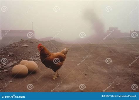 Free Range Chicken On A Traditional Poultry Farm Neural Network Ai Generated Stock Image