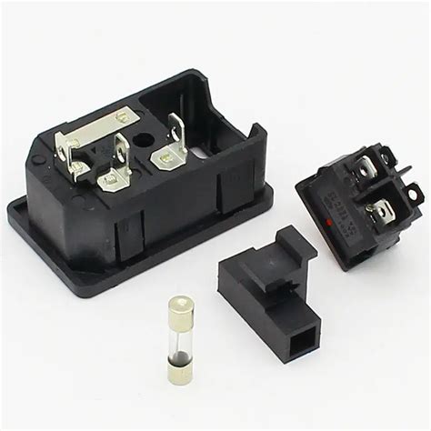 Ac Power Cord Inlet Plug Socket With Fuse Holder Rocker Switch Buy Ac Power Cord Inlet Plug