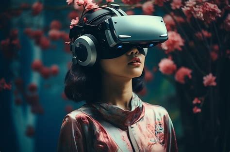 premium ai image virtual reality interaction headset by asian