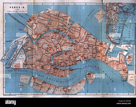 This Map From 1913 Illustrates The Central Area Of Venice Highlighting
