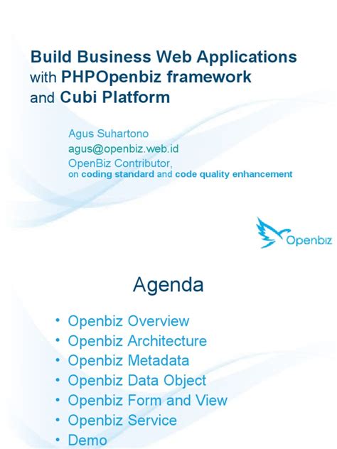 Build Business Web Applications Phpopenbiz Framework Cubi Platform Download Free Pdf