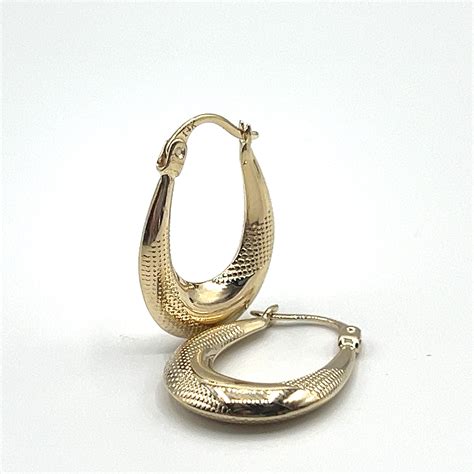14k Yellow Gold Hoop Earrings Etsy