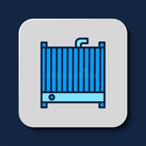 Filled Outline Car Radiator Cooling System Icon Isolated On Blue Background Vector Stock Vector