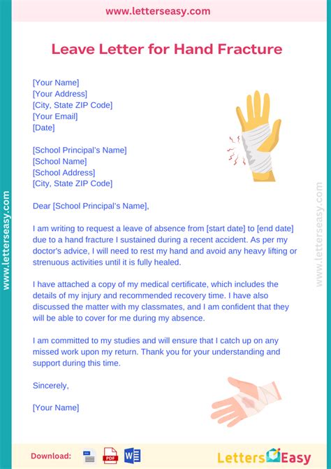 Leave Letter For Hand Fracture Writing Tips 4 Samples Letters Easy Hand Fracture Writing