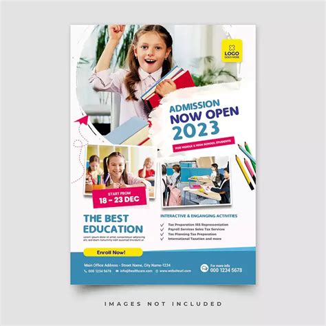 طرح لایه باز پوستر مدرسه طرح لایه باز تراکت مهد کودک