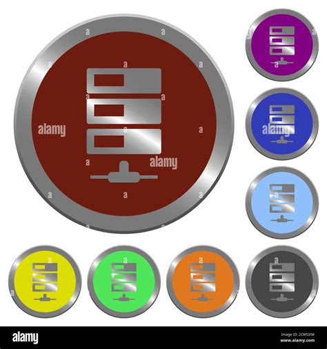 Set Of Color Glossy Coin Like Data Network Buttons Stock Vector Image And Art Alamy