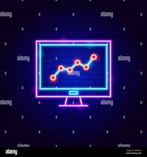 Dashboard Line Graph Neon Sign Stock Vector Image Art Alamy