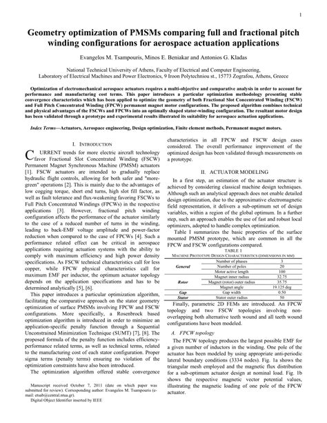 Pdf Geometry Optimization Of Pmsms Comparing Full And Fractional Pitch Winding Configurations