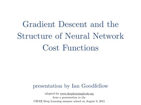 Ppt Gradient Descent And The Structure Of Neural Network Cost