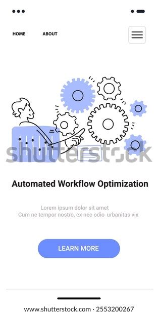 Automated Workflow Optimization Concept Gears Person Stock Vector