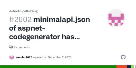 minimalapi json of aspnet codegenerator has obsolete and incomplete