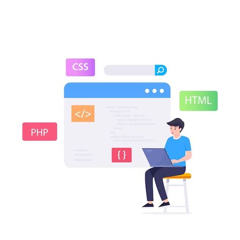 Premium Vector Web Development Modern Flat Design Vector Concept