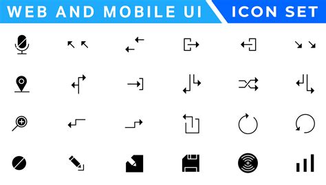 Ui Icons Set Vector For Mobile Web Social Media Business User Interface Elements For