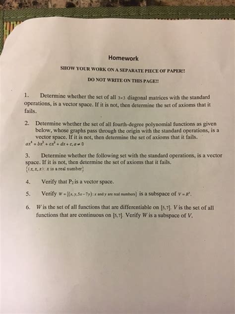 Solved Determine Whether The Set Of All 3times 3 Diagonal