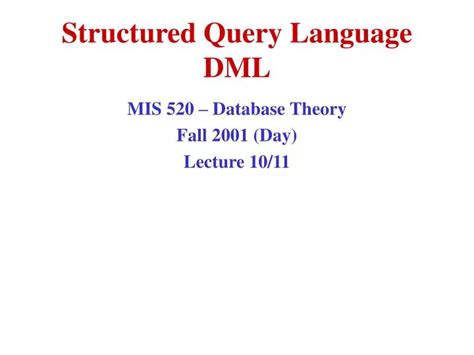 ppt structured query language dml powerpoint presentation free