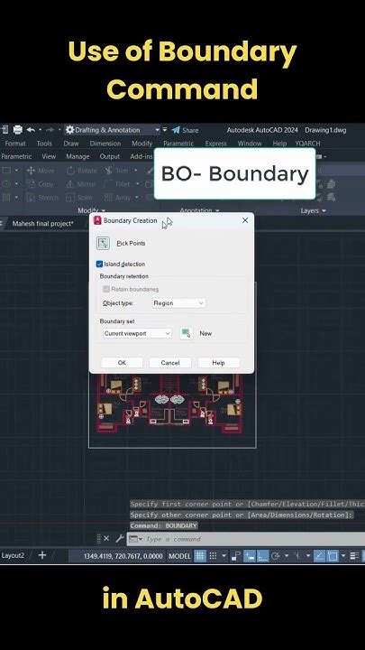 Use Of Boundary Command In Autocad Shorts Autocad Youtube