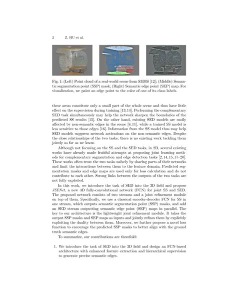Jsenet Joint Semantic Segmentation And Edge Detection Network For 3d