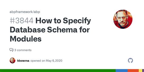 How To Specify Database Schema For Modules · Issue 3844 · Abpframework