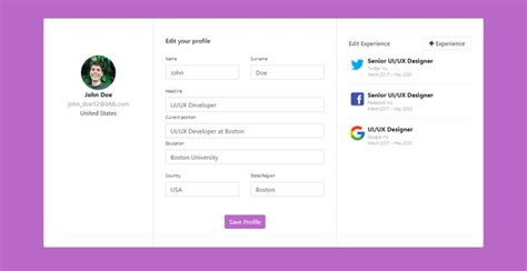 Bootstrap 4 Edit Job Profile Form With Add Experience Profile Job