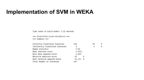 Support Vector Machine And Implementation Using Weka Pptx