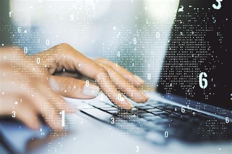 Premium Photo Multi Exposure Of Abstract Graphic Coding Sketch With World Map And Hands Typing