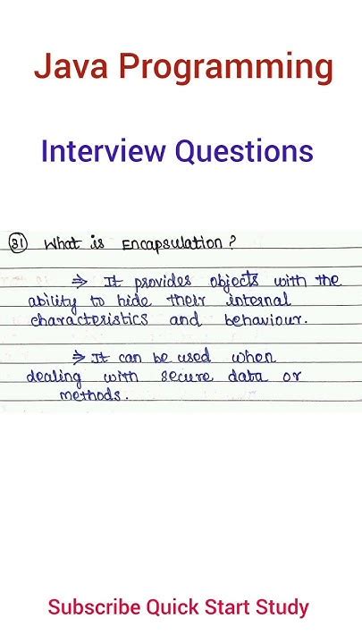 Java Interview Question And Answer What Is Encapsulation In Java Java Programming Youtube
