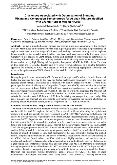 Pdf Challenges Associated With Optimisation Of Blending Mixing And Compaction Temperature For