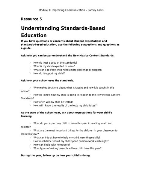 Understanding Standards Based Education Docest