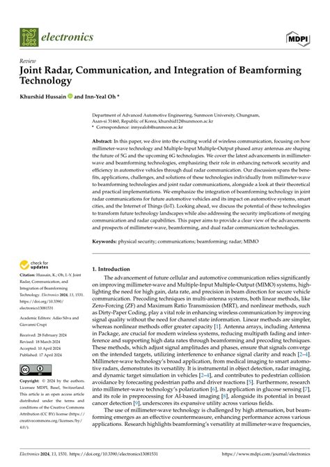 Pdf Joint Radar Communication And Integration Of Beam Forming