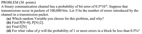 Solved PROBLEM Points A Binary Communication Channel Chegg