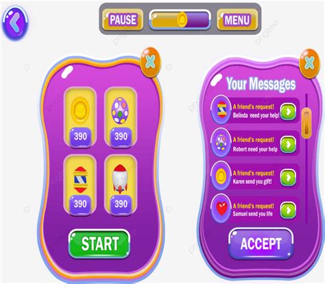 게임 메뉴 Ui Gui 디자인 촬영 게임 디자인 Ui 구이 Png 일러스트 및 Psd 이미지 무료 다운로드 Pngtree