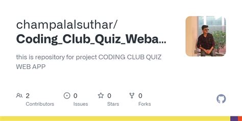 Github Champalalsutharcodingclubquizwebapp This Is Repository For Project Coding Club
