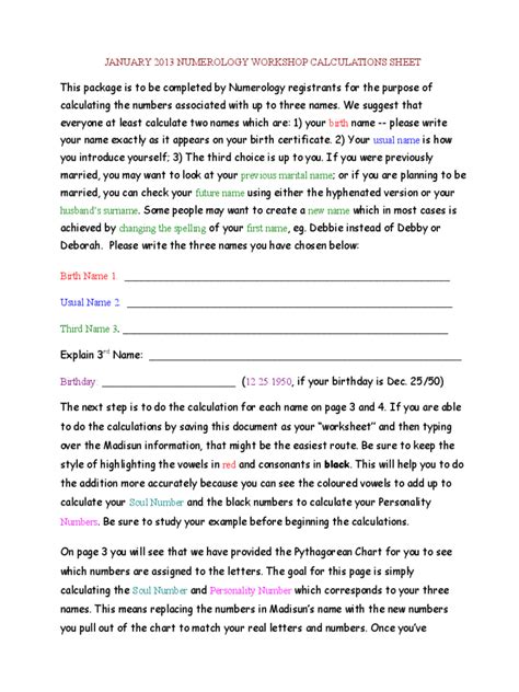 Numerology Chart 3 Free Templates In Pdf Word Excel Download