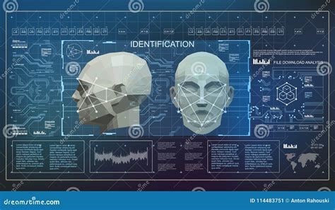 concept of face scanning accurate facial recognition biometric